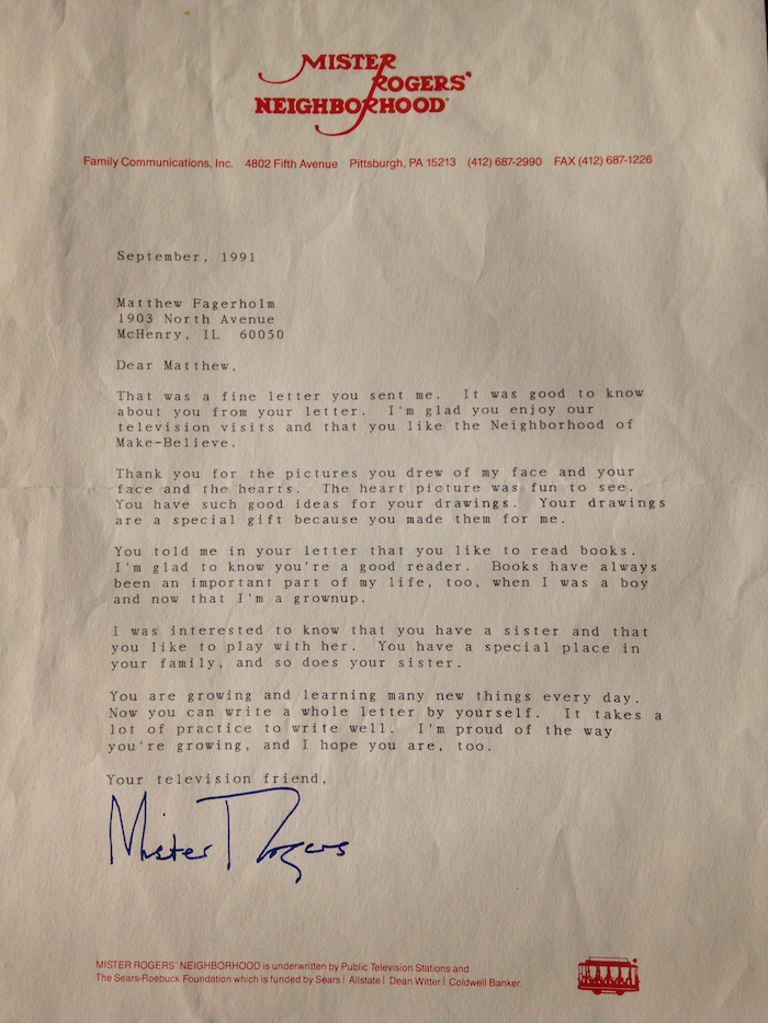 My Letter from Mister Rogers | Indie Outlook